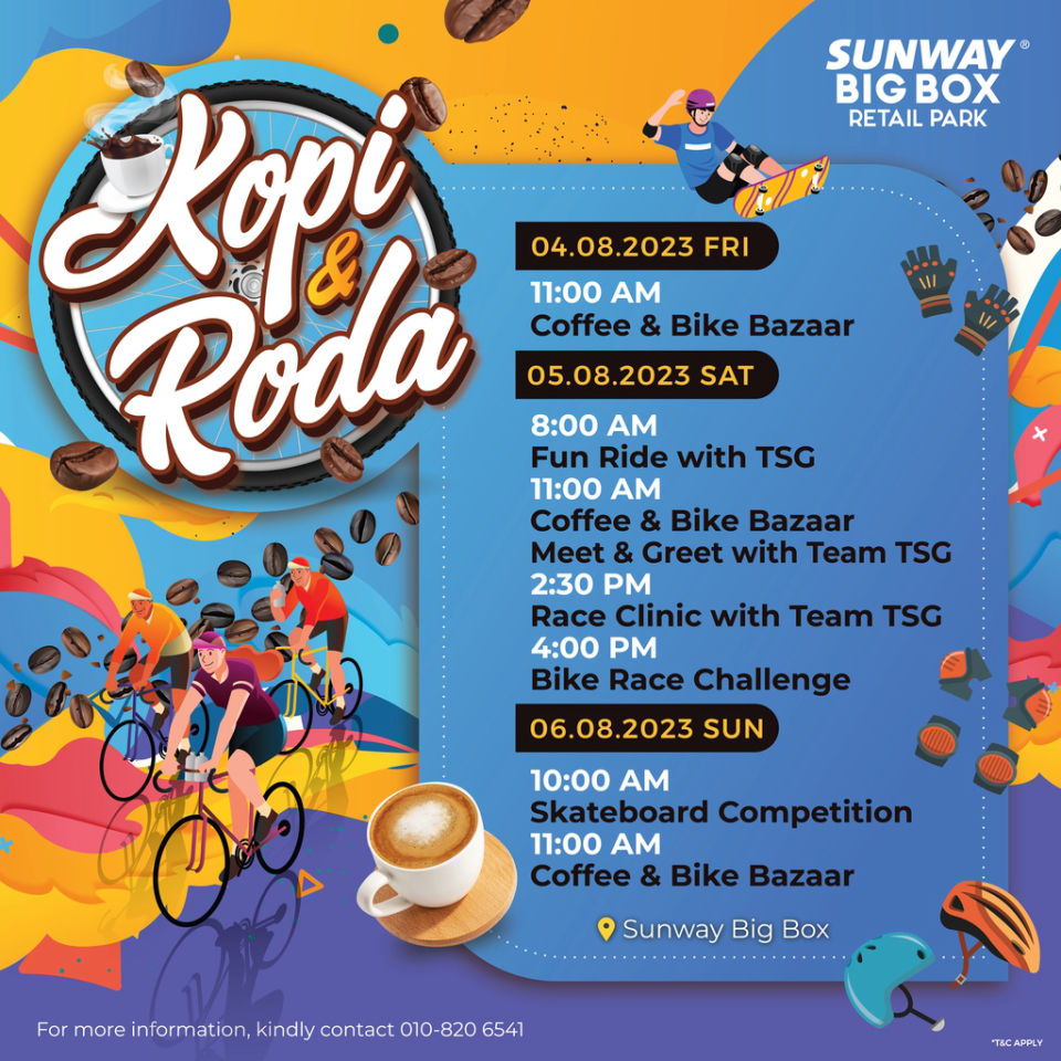 Kopi & Roda Event Schedule @ Sunway BigBox Mall