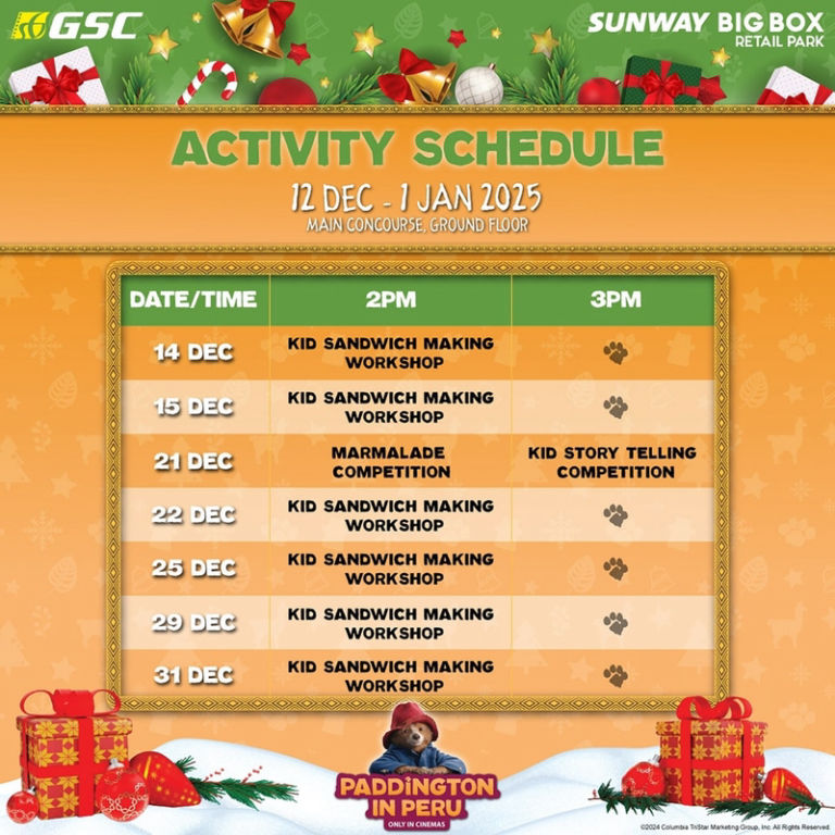 Activity Schedule @ Sunway BigBox Mall