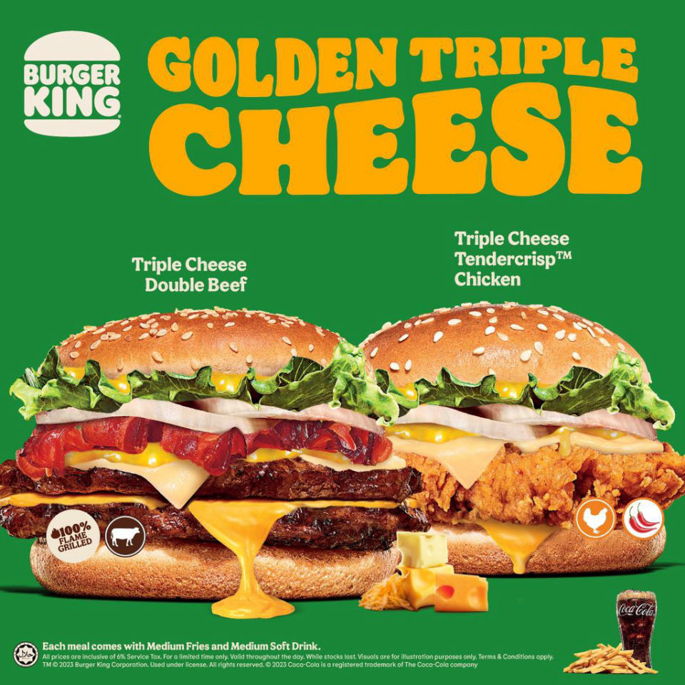 Triple the joy with our Triple Cheese burger! by Burger King @ Sunway ...