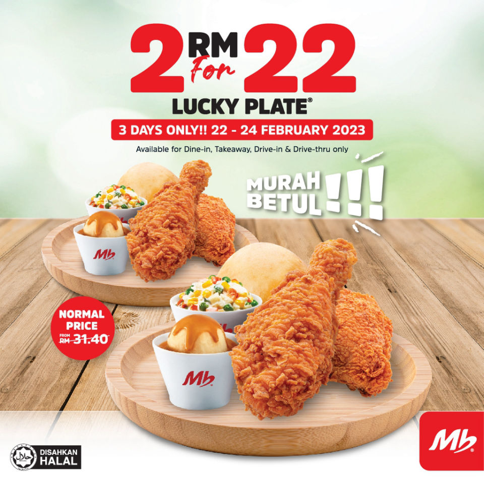 2 LUCKY PLATE FOR RM22 by Marrybrown @ Sunway BigBox Mall